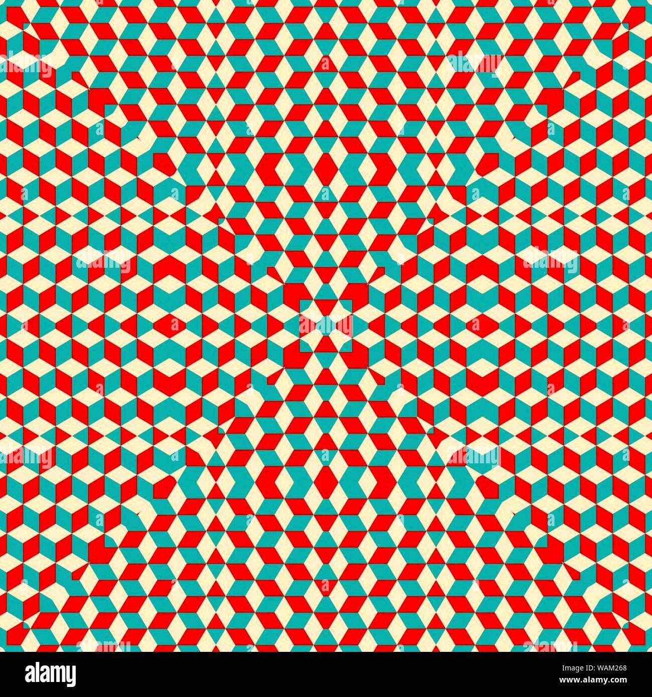 Abstract colorful hexagon square geometric seamless pattern symmetric ...