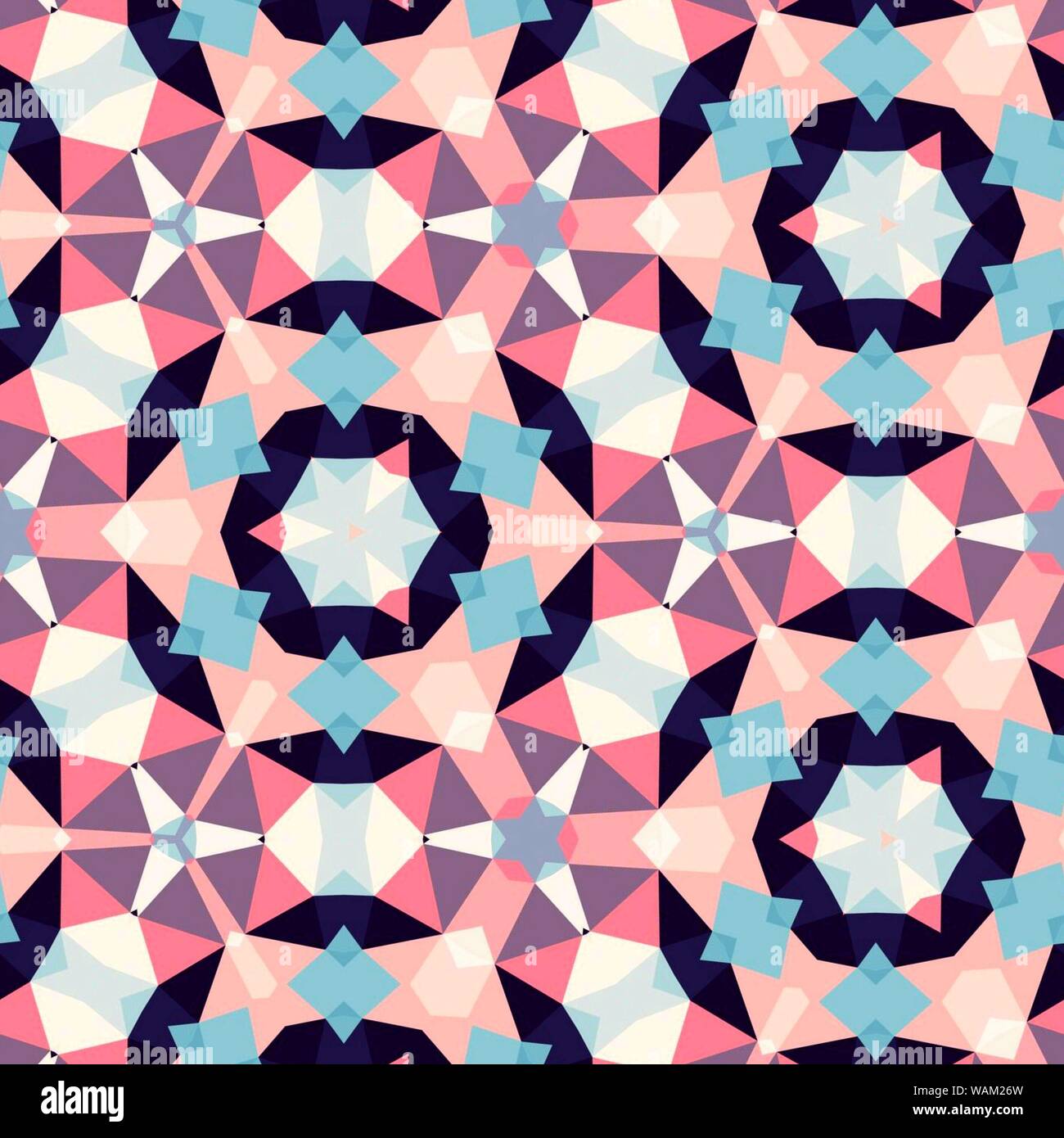 Abstract colorful hexagon square geometric seamless pattern symmetric ...