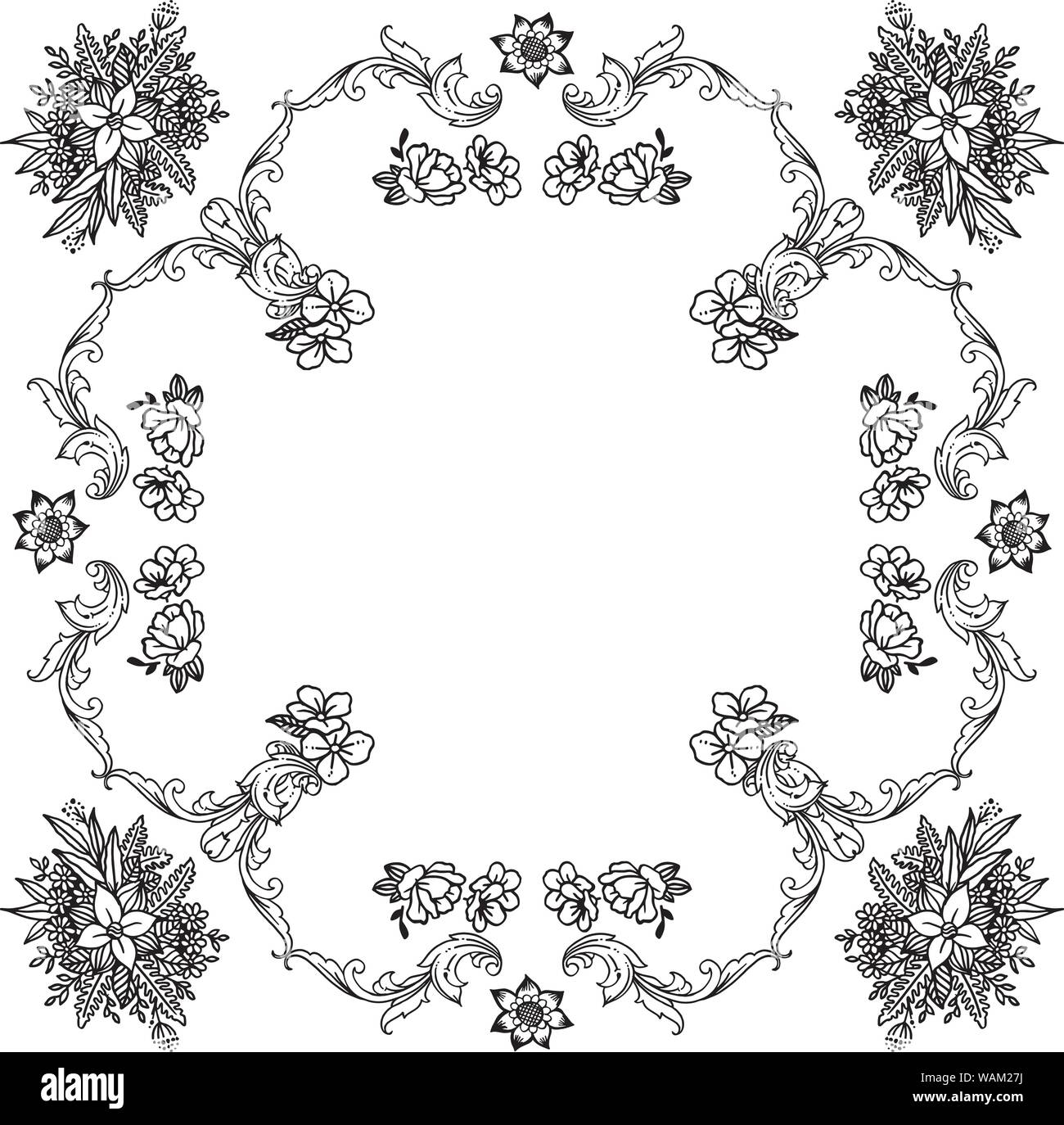 Seamless flower frame pattern background, for design beautiful card ...