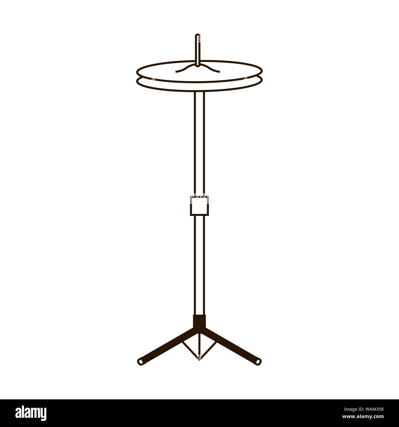 cymbals musical instrument with stand on white background Stock Vector ...