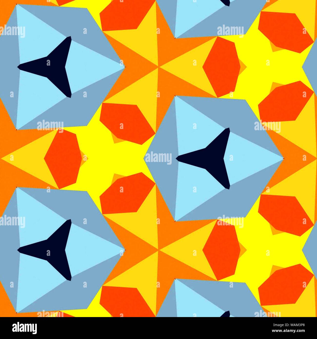 Abstract colorful hexagon square geometric seamless pattern symmetric ...