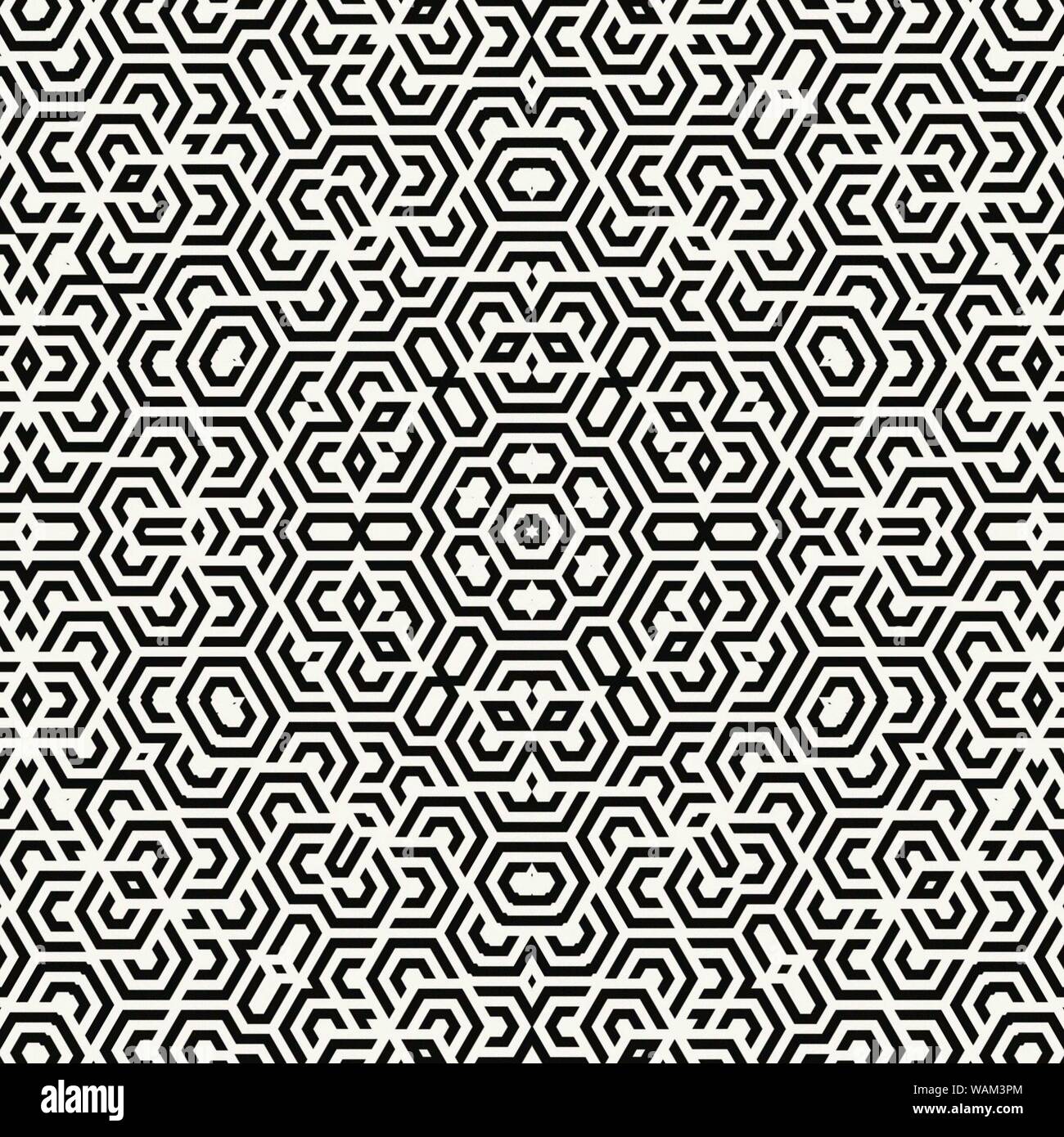 Abstract colorful hexagon square geometric seamless pattern symmetric ...