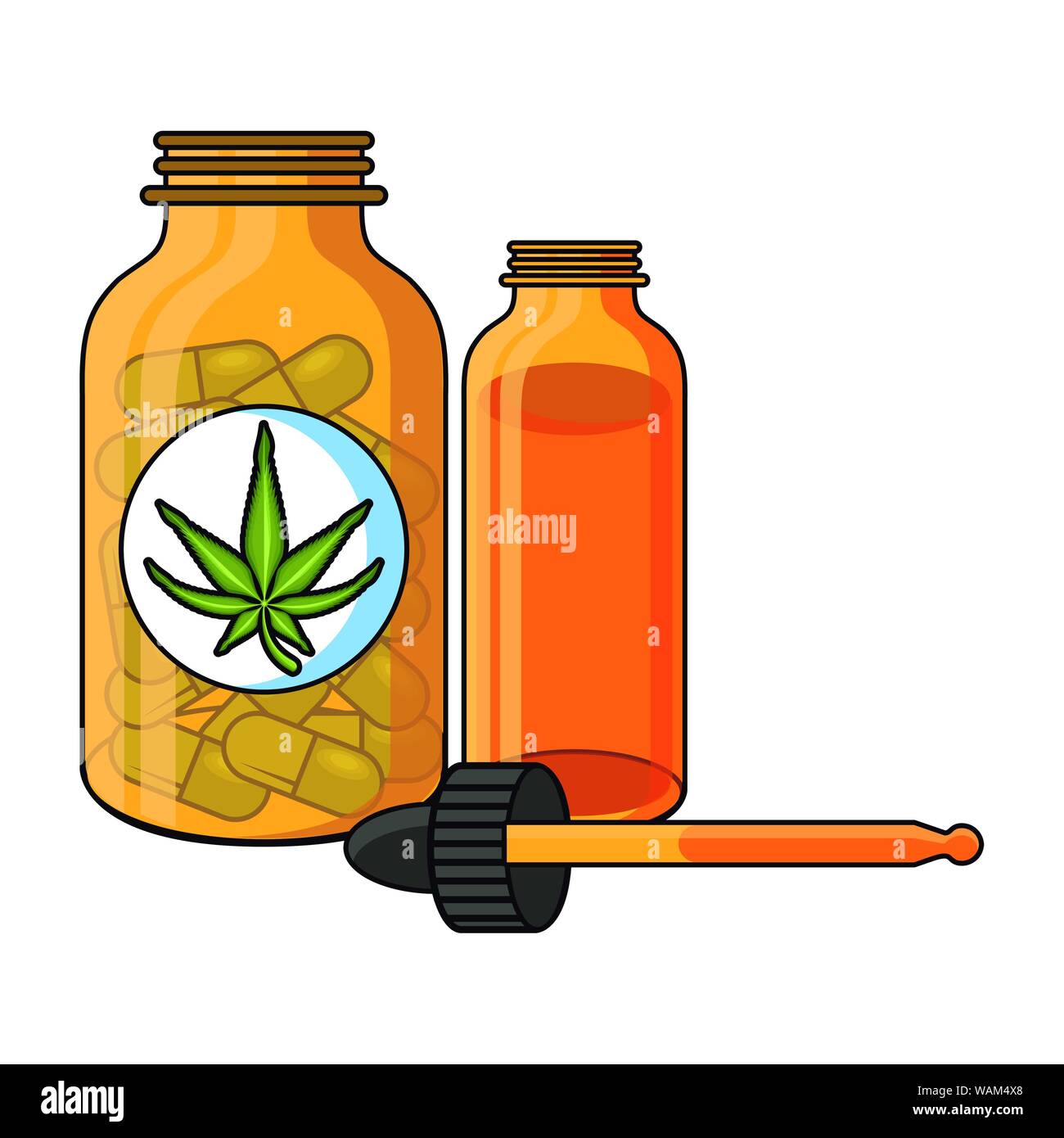 Cannabis oil bottles medicine Stock Vector Images - Alamy