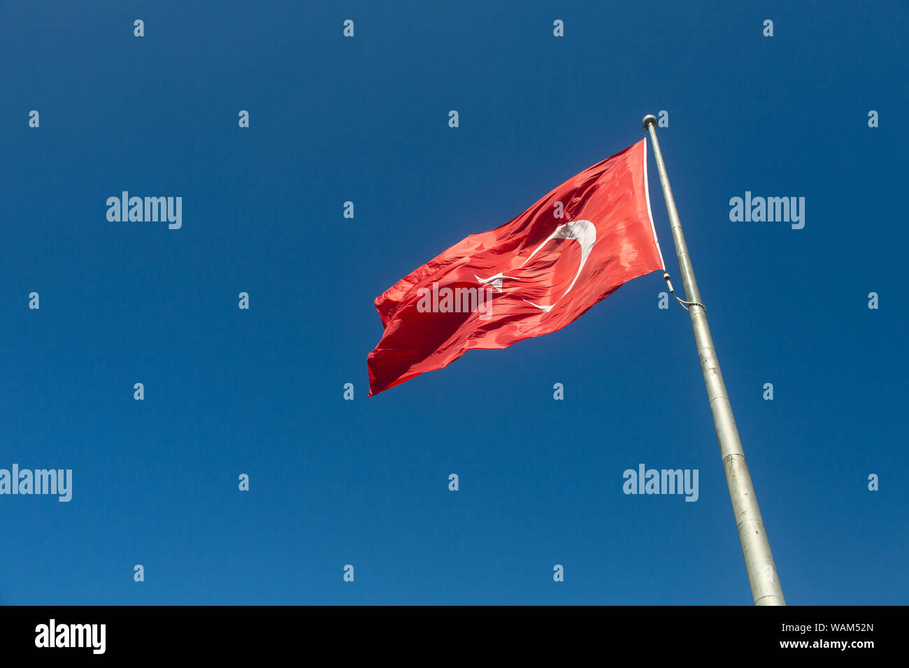 Turkish flags blowing in wind hi-res stock photography and images - Alamy