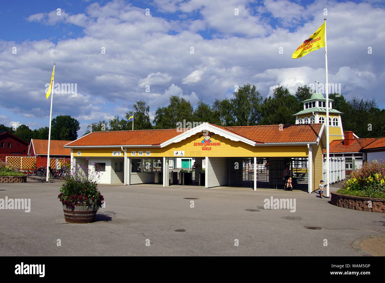 Vimmerby, Smaland, Sweden - August 2, 2019: Public entrance of Swedish ...