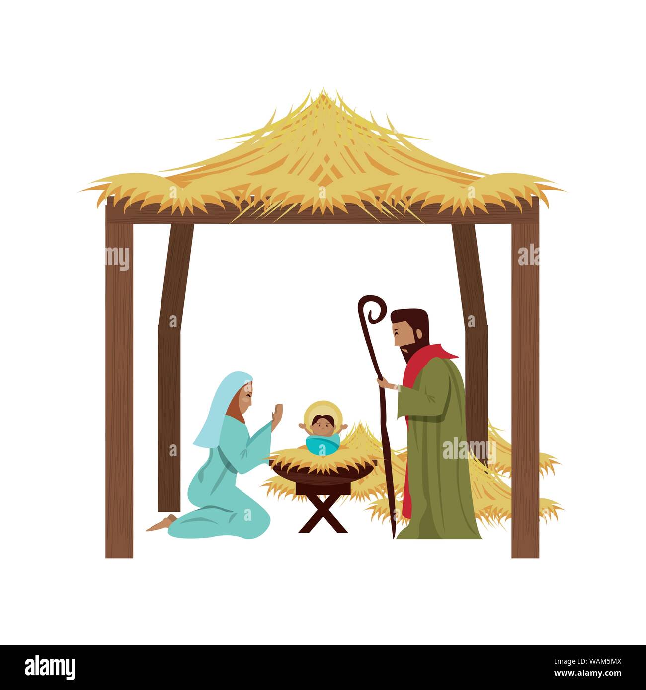 merry christmas nativity christian cartoon Stock Vector Image & Art - Alamy