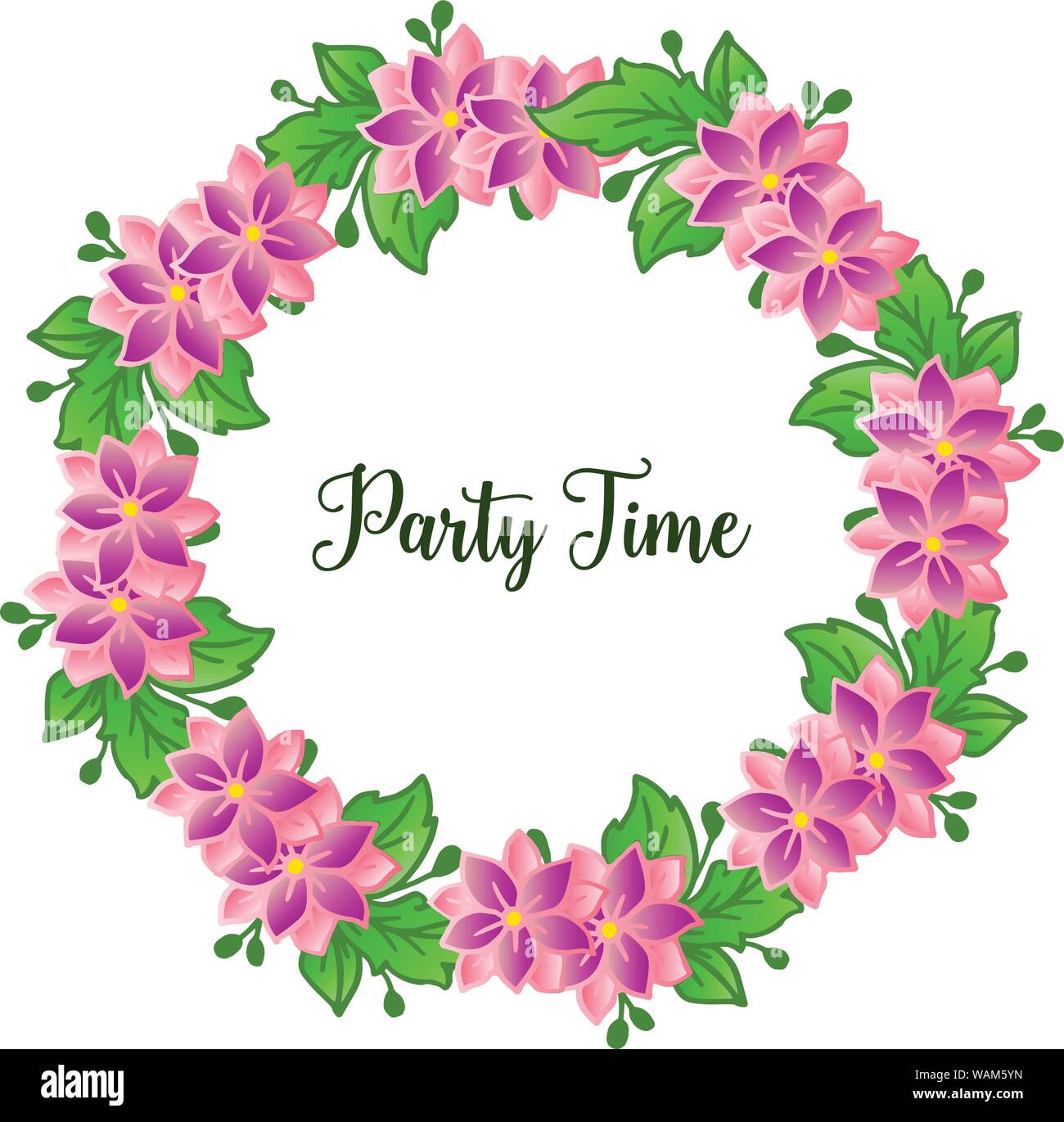 Template or banner for decoration of party time, with beauty green ...