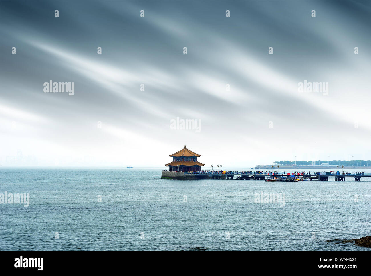 Trestle Bridge and Maritime Scenery in Qingdao, Shandong Province ...