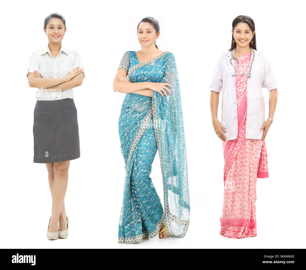 Single woman representing different professions Stock Photo - Alamy