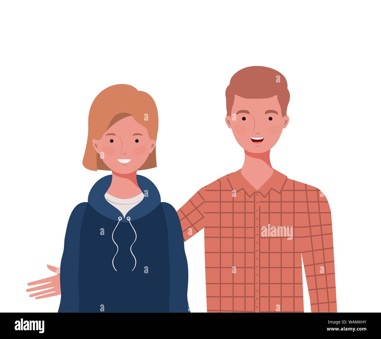 couple of people smiling on white background Stock Vector Image & Art ...