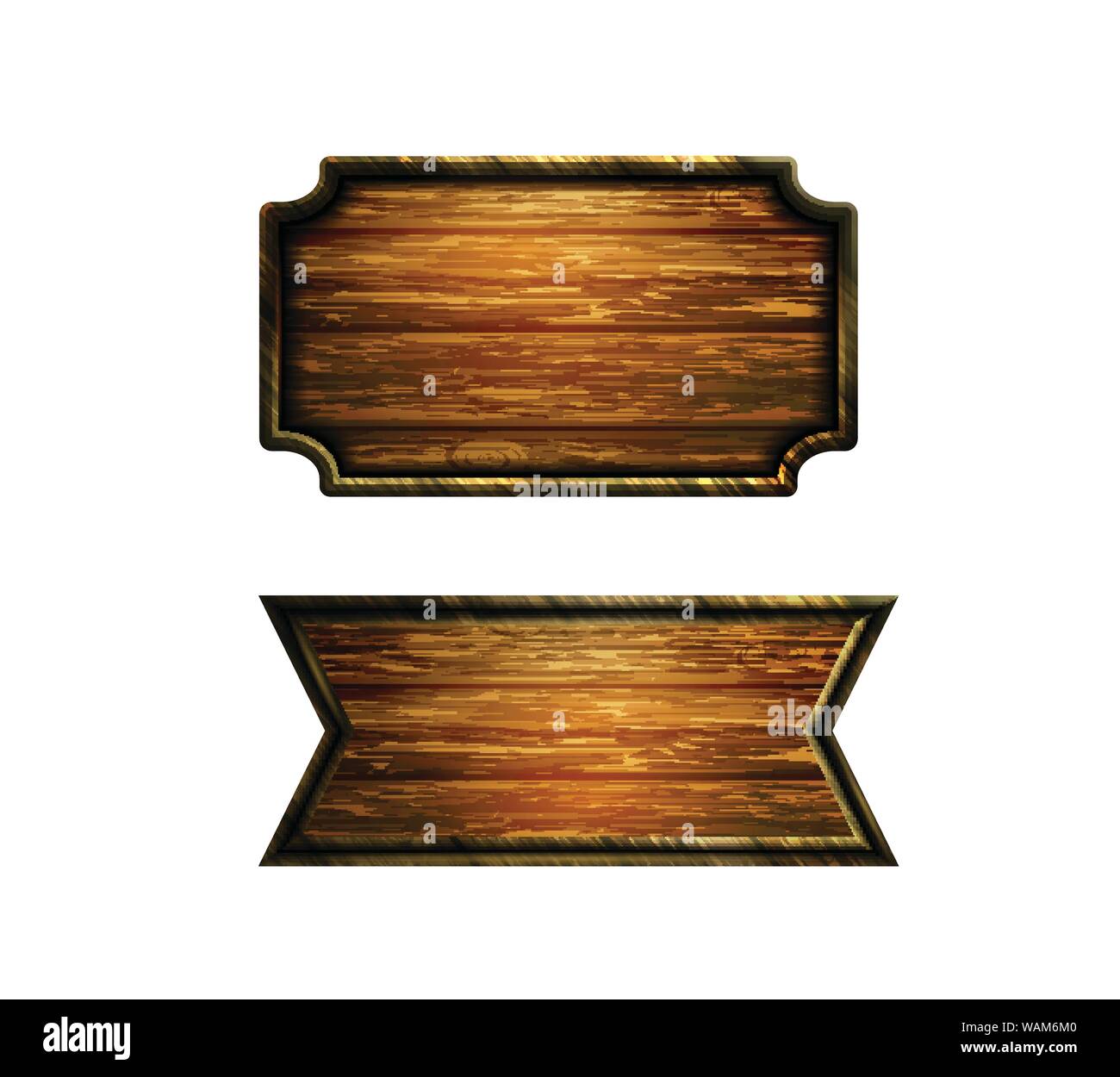 Vector realistic illustration of wooden signboard Stock Vector Image ...