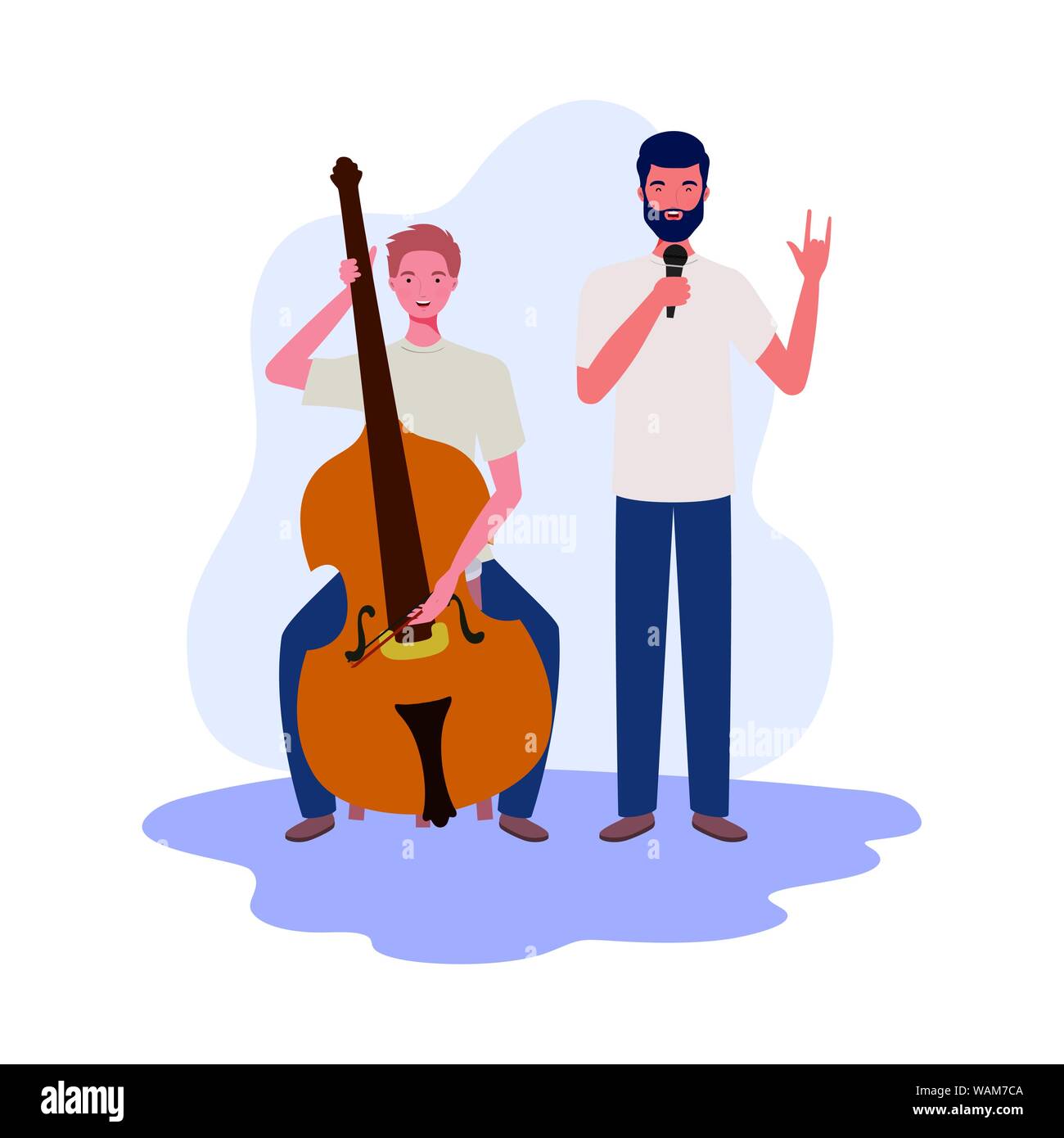 men with musicals instruments on white background Stock Vector Image ...