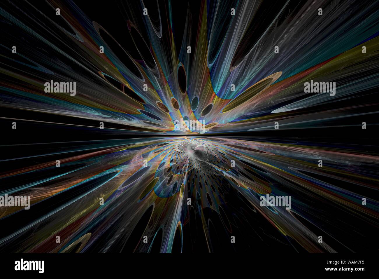 Fractal render of a warped and surreal landscape perspective Stock ...