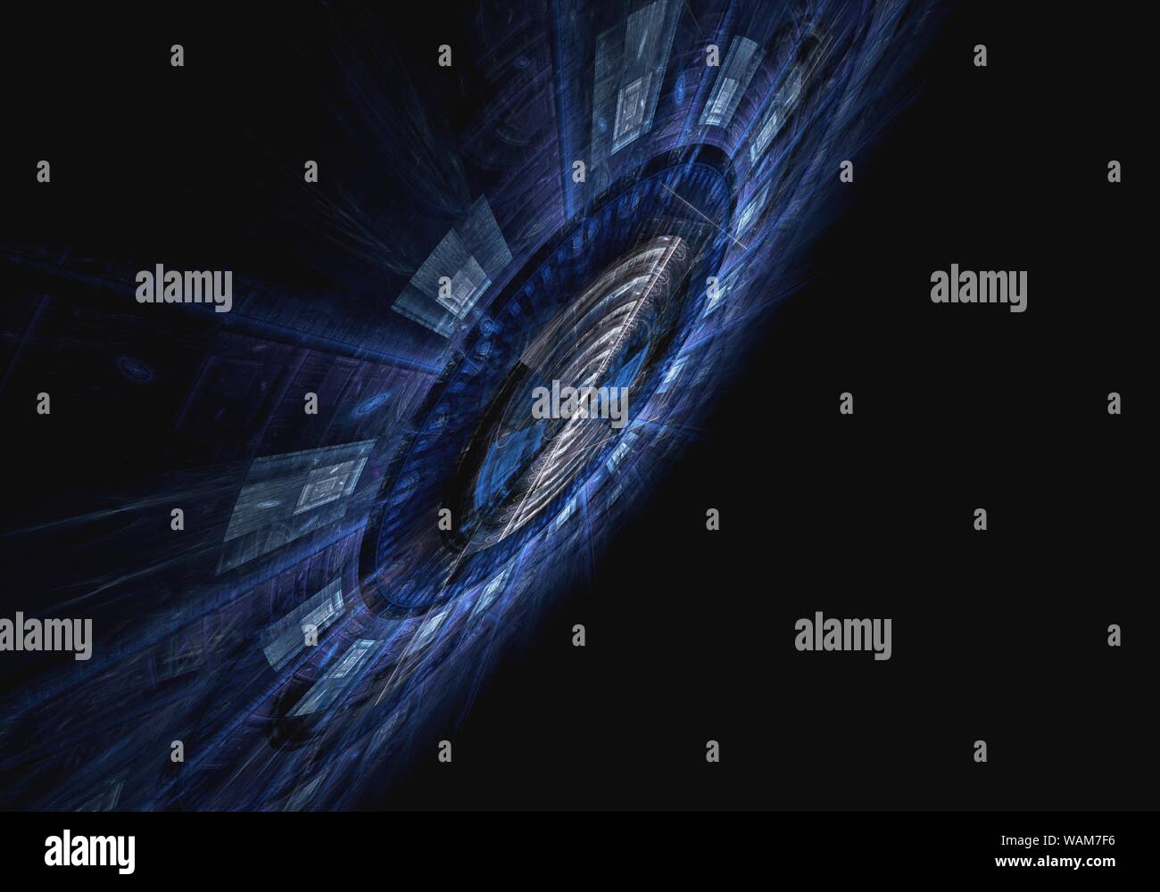 Computer generated illustration rendered fractal solar blue Stock Photo ...