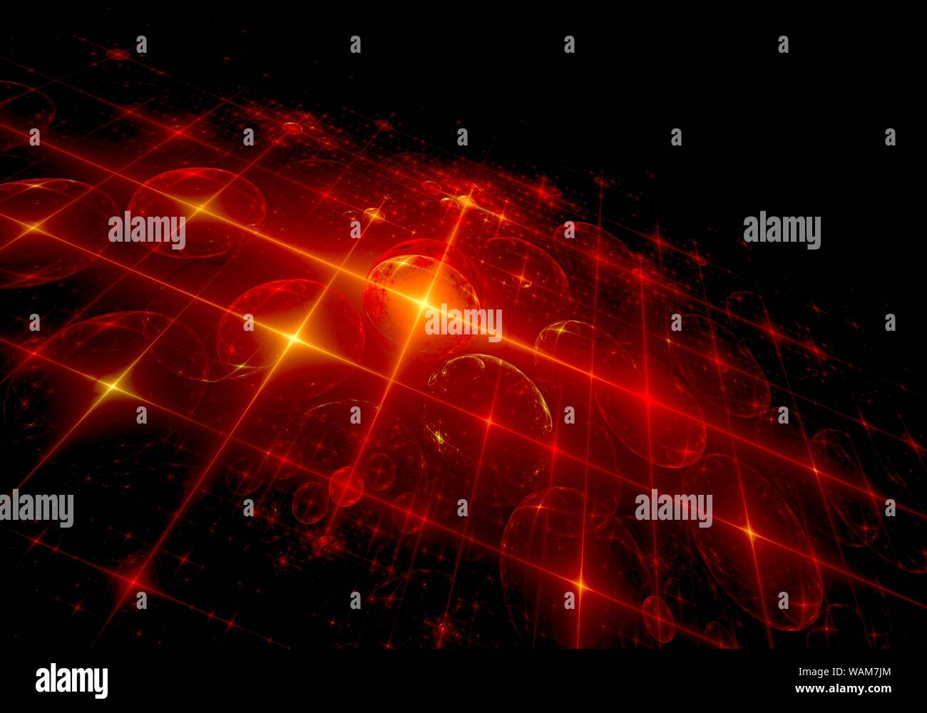 Abstract digital fractal red circle art on the black background Stock ...