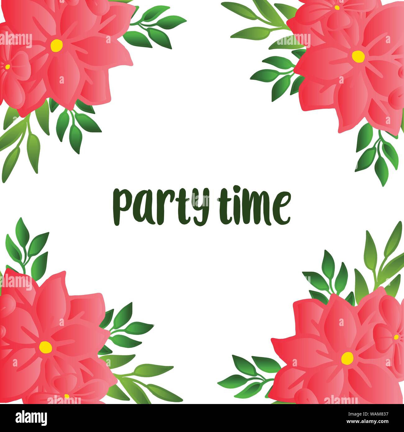 Decorative of frame with elegant green leaves and flower frame, for ...