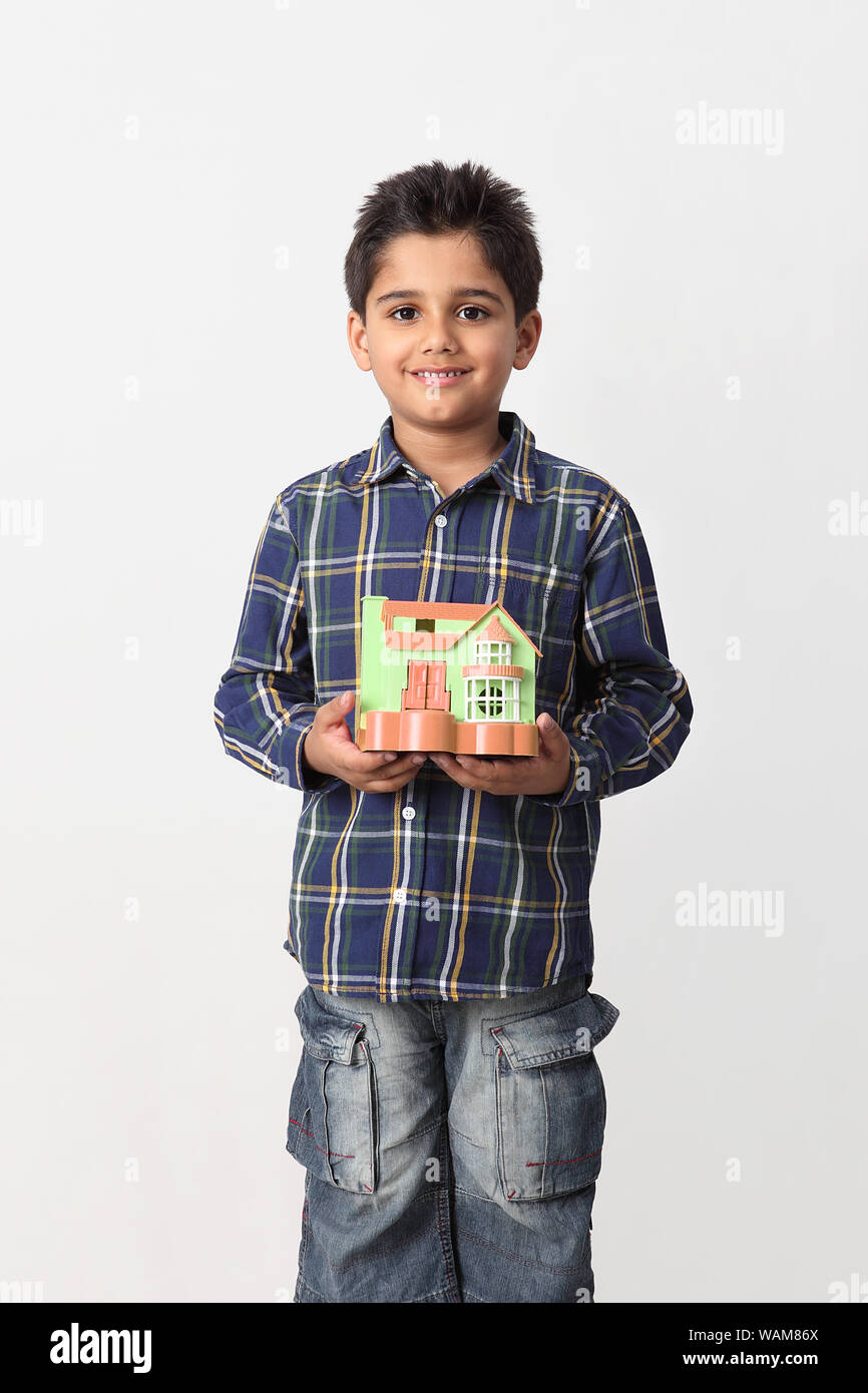 Boy showing his dream home Stock Photo - Alamy