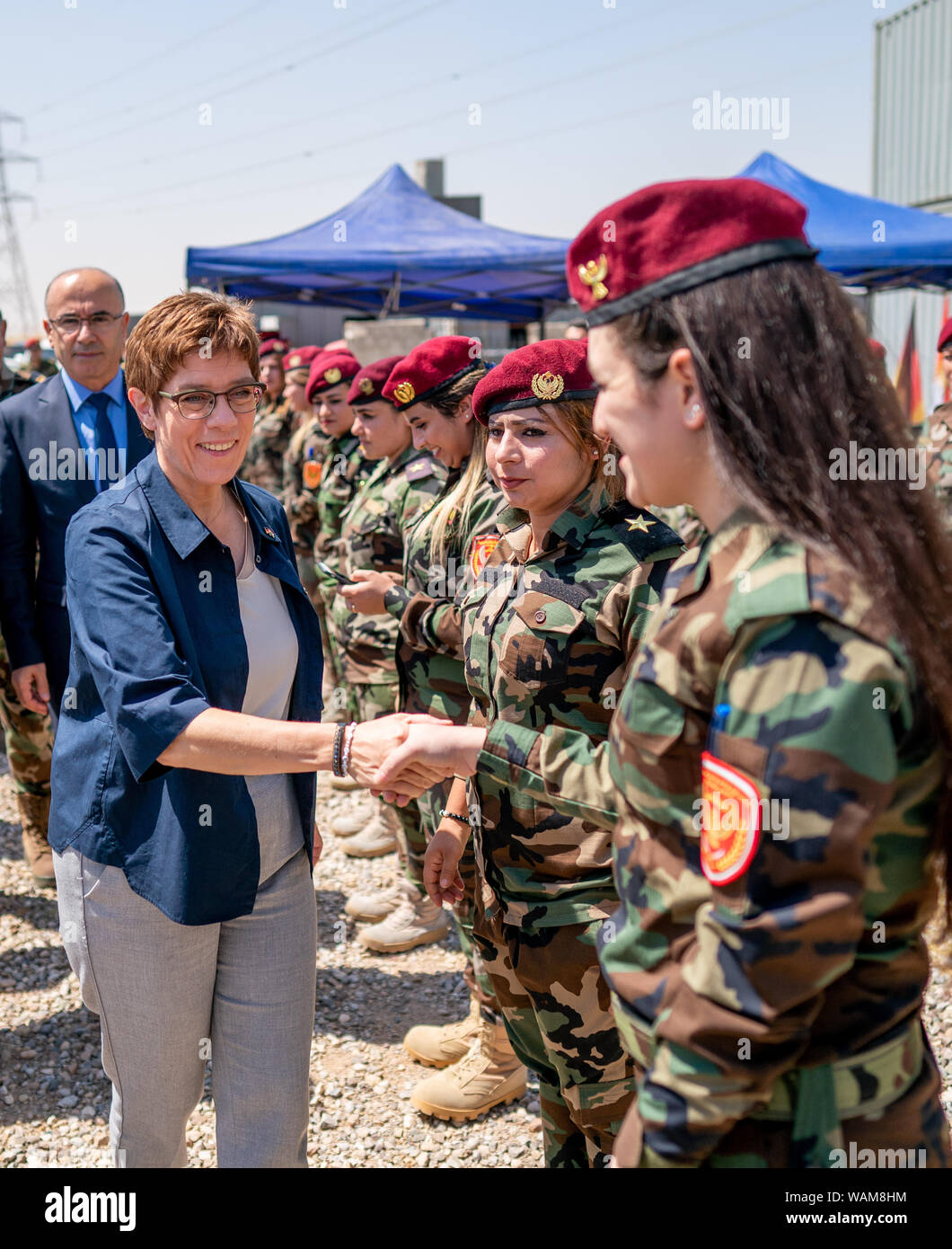 Erbil, Iraq. 21st Aug, 2019. Annegret Kramp-Karrenbauer (CDU), Minister ...
