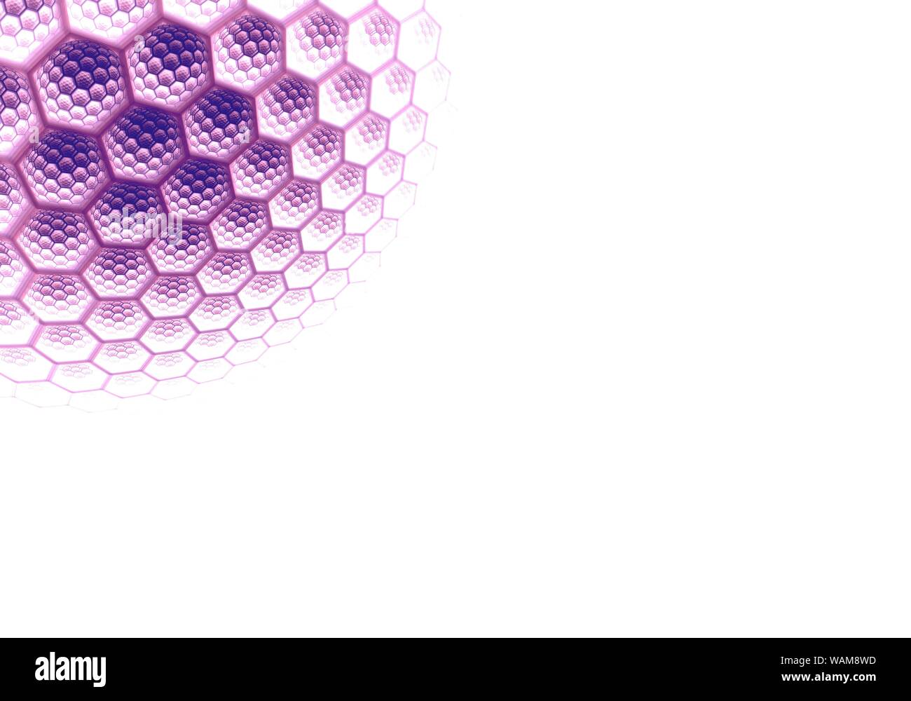 Abstract digital fractal hex blue art on the white background Stock ...
