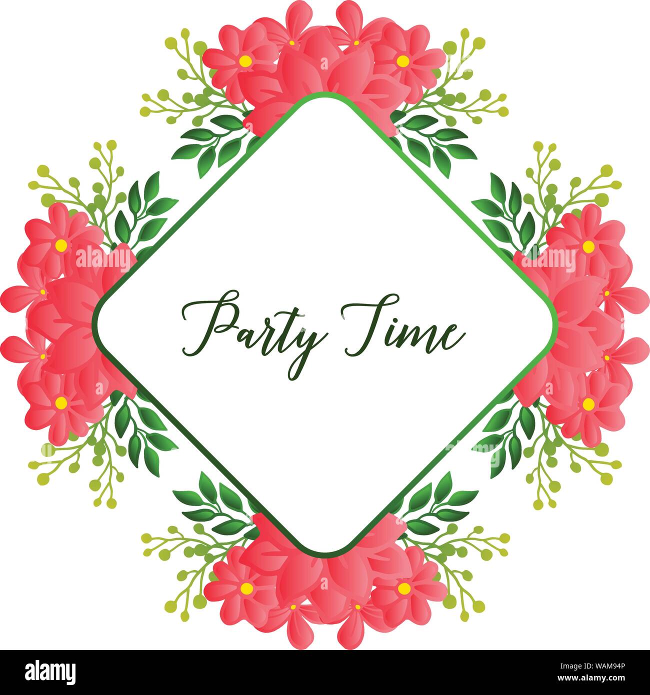 Various crowd of flower frame, for party time card template decoration ...