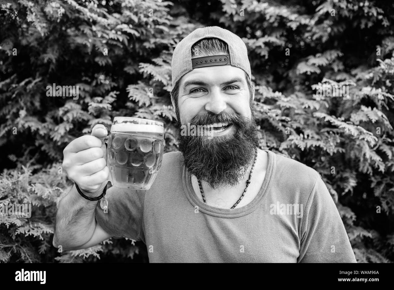 Man drinking a pint of lager Black and White Stock Photos & Images - Alamy
