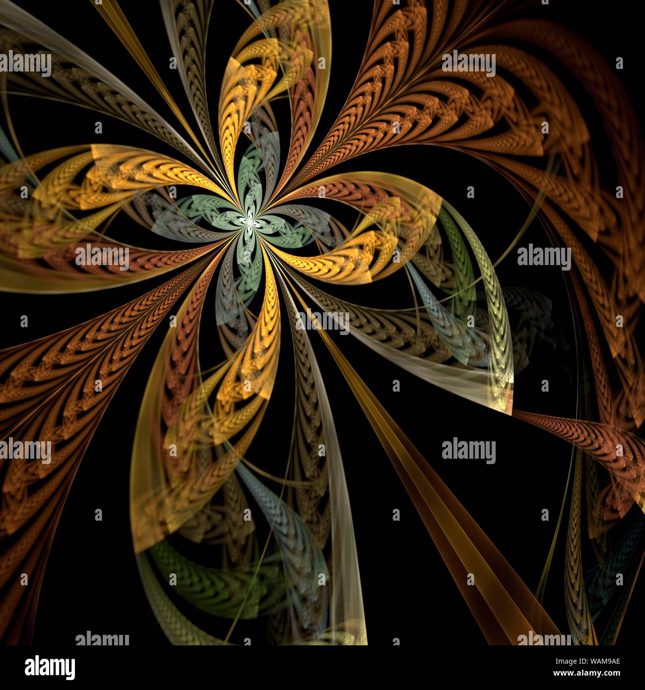 Colorful fractal flower pattern, digital artwork for creative graphic ...