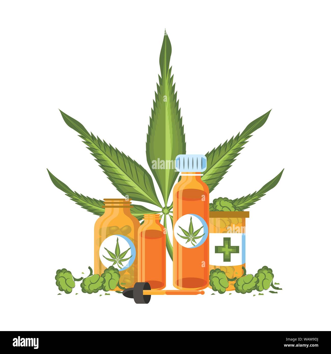cannabis martihuana sativa hemp cartoon Stock Vector Image & Art - Alamy