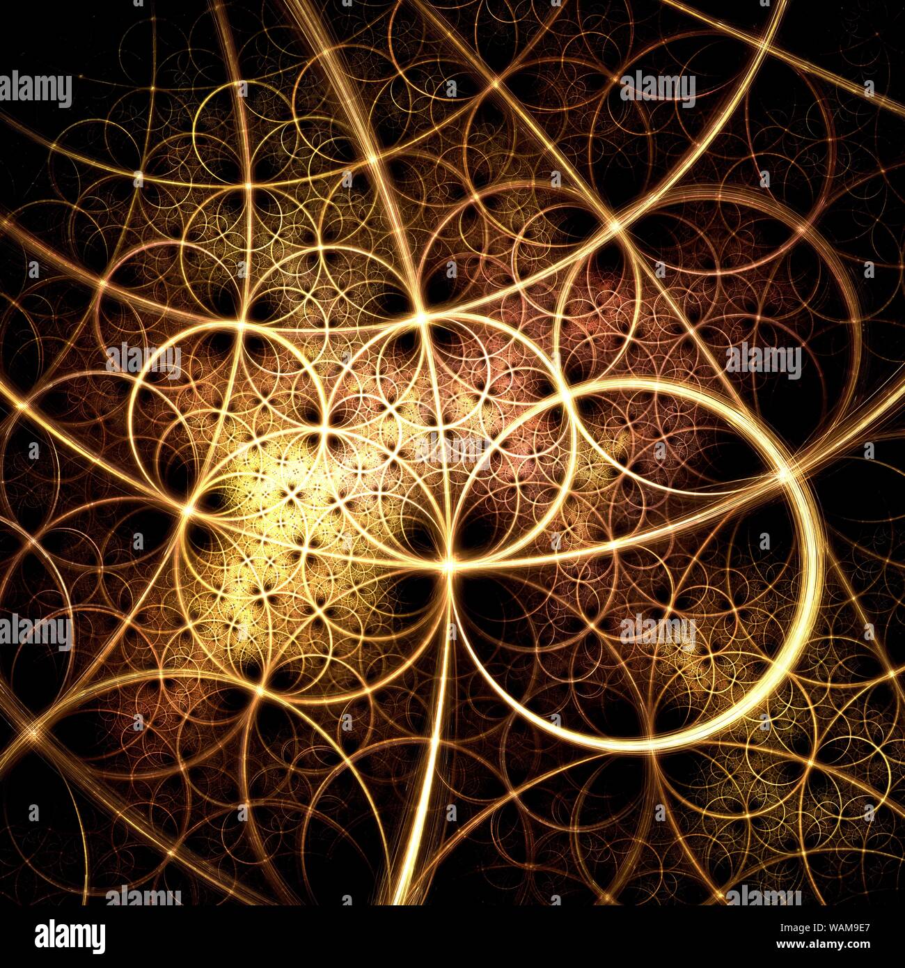 Abstract fractal yellow background with pillars and circles Stock Photo ...