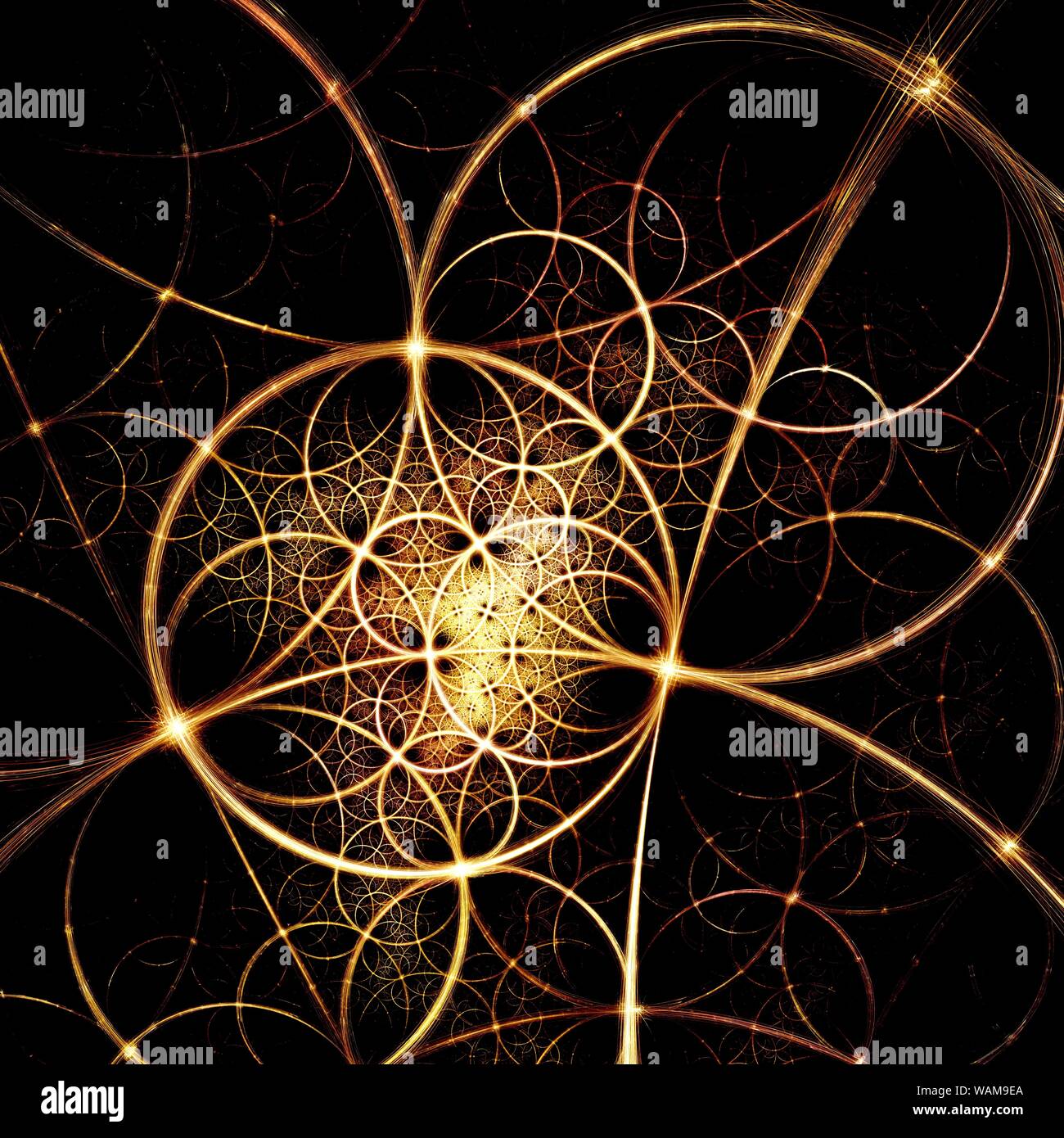 Abstract fractal yellow background with pillars and circles Stock Photo ...