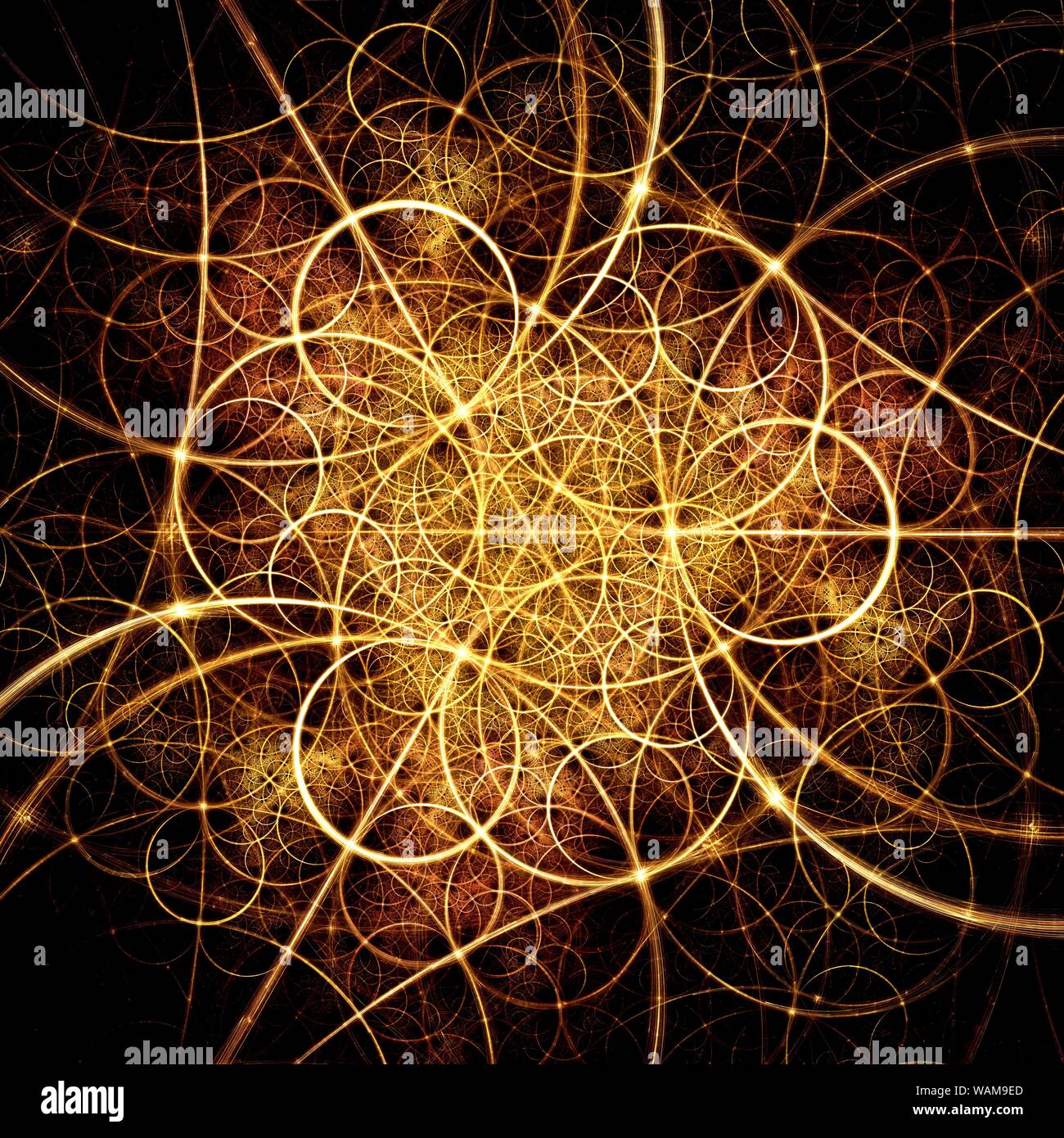 Abstract fractal yellow background with pillars and circles Stock Photo ...
