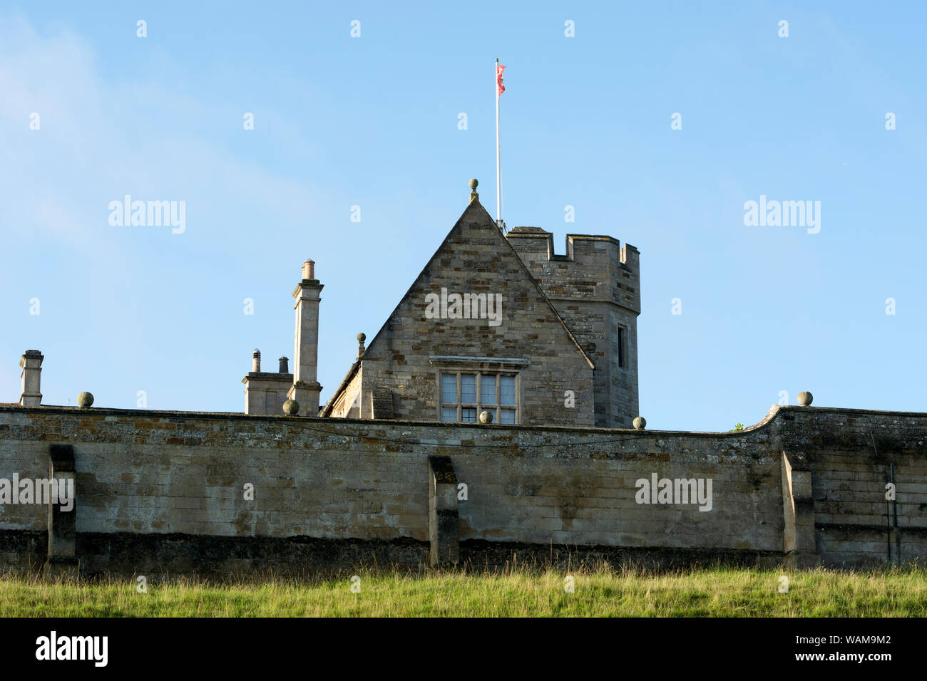 View of Rockingham Castle from St. Leonard`s churchyard, Rockingham ...
