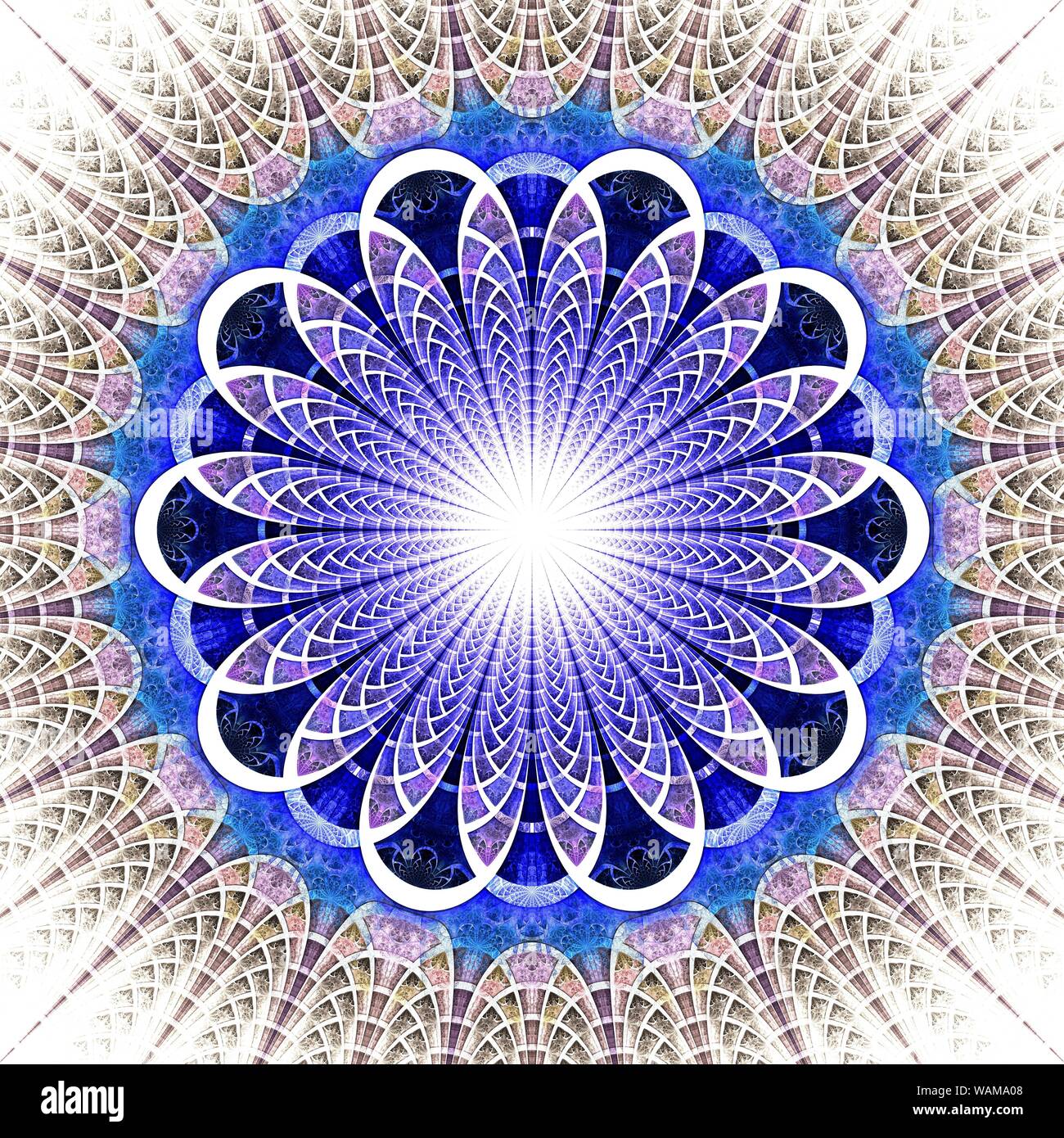 Blue light fractal flower, digital artwork graphic Stock Photo - Alamy