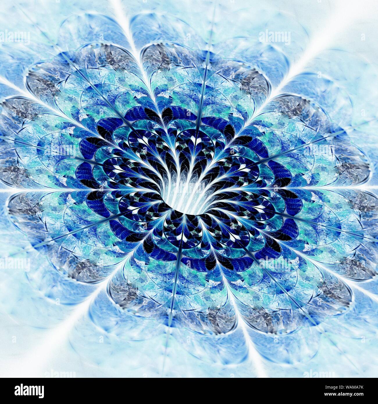 Blue light fractal flower, digital artwork graphic Stock Photo - Alamy