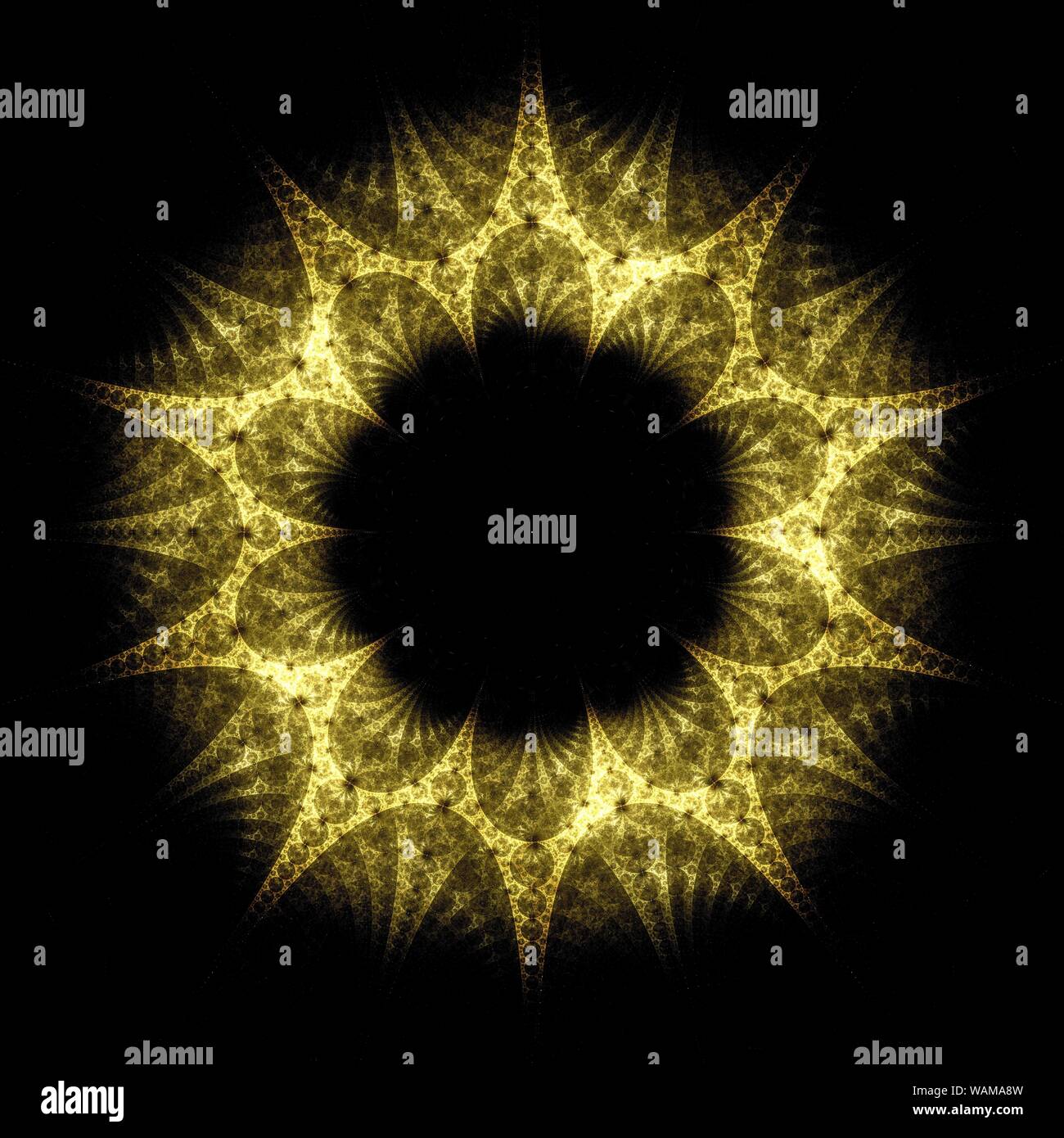 Abstract fractal yellow background with pillars and circles Stock Photo ...