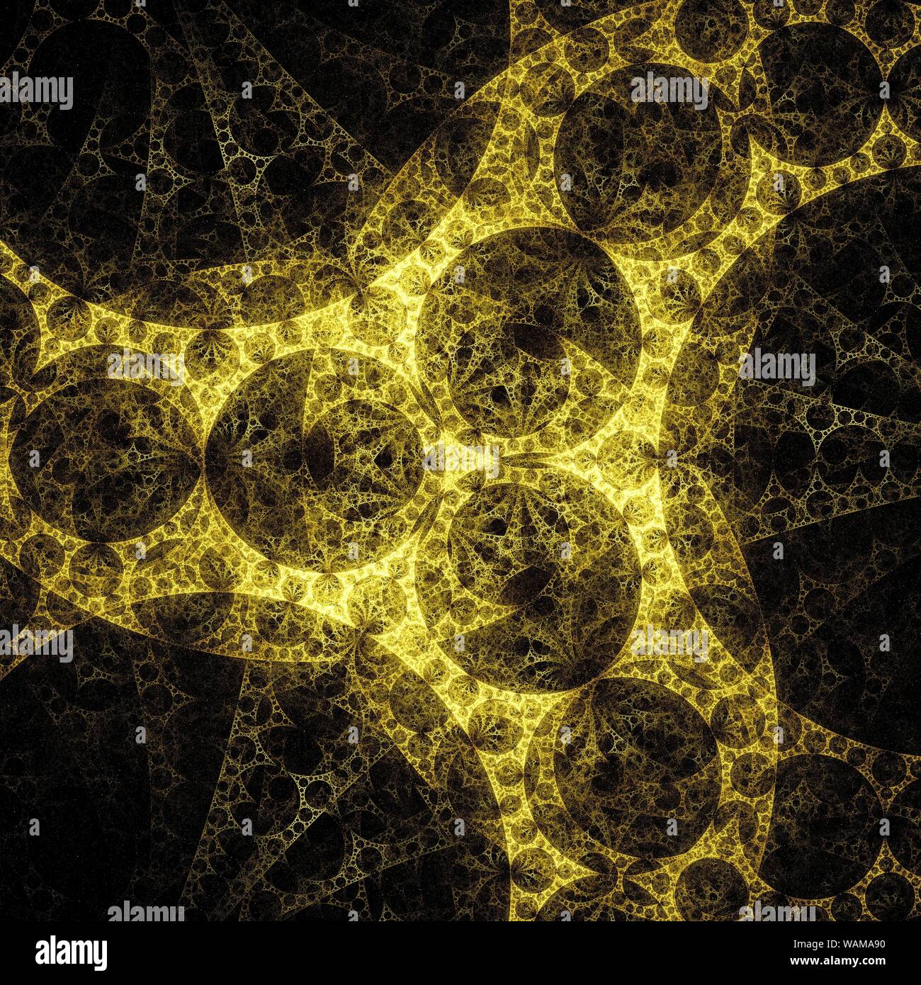 Abstract fractal yellow background with pillars and circles Stock Photo ...