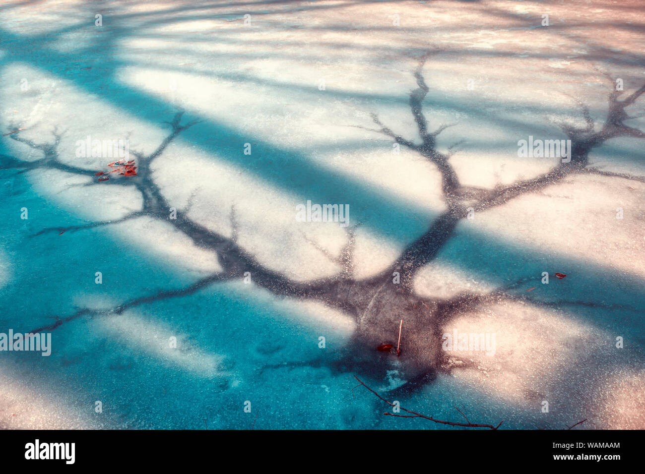 ice background of frozen lake Stock Photo - Alamy