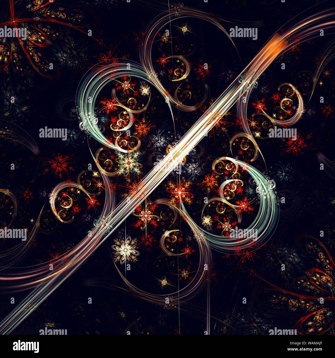Colorful fractal flower pattern, digital artwork creative Stock Photo ...