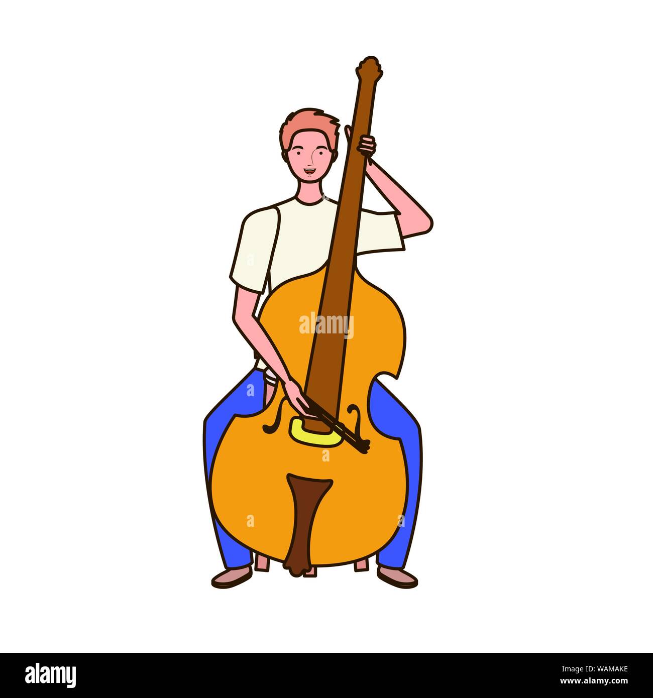 young man with fiddle on white background Stock Vector Image & Art - Alamy