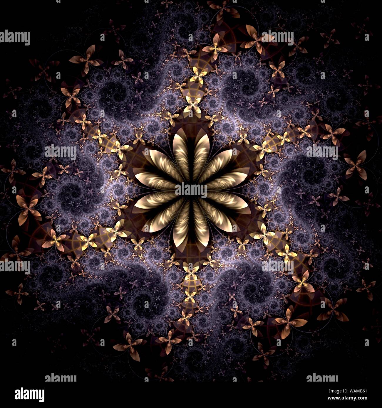 Colorful fractal flower pattern, digital artwork creative Stock Photo ...