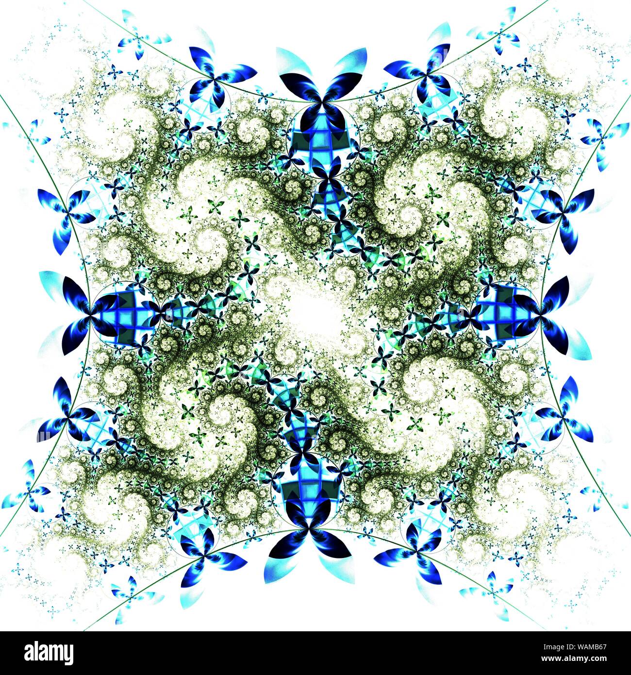 Colorful fractal flower pattern, digital artwork creative Stock Photo ...