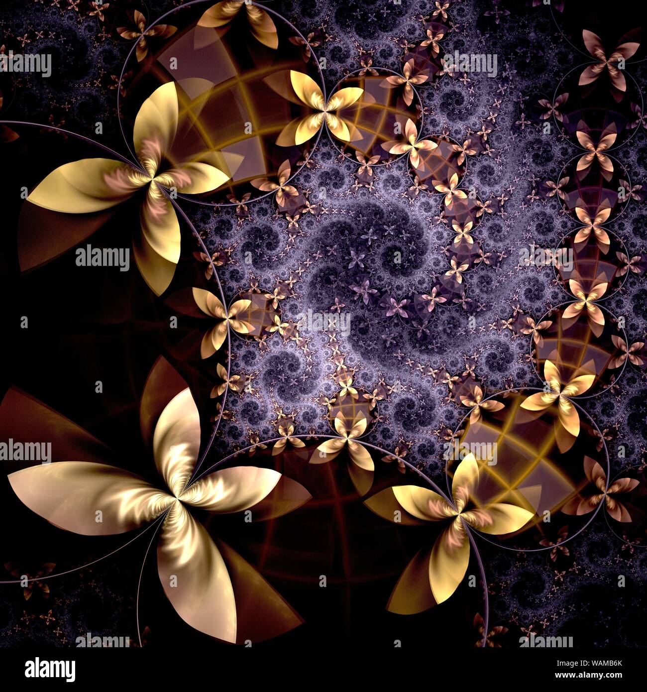 Colorful fractal flower pattern, digital artwork creative Stock Photo ...