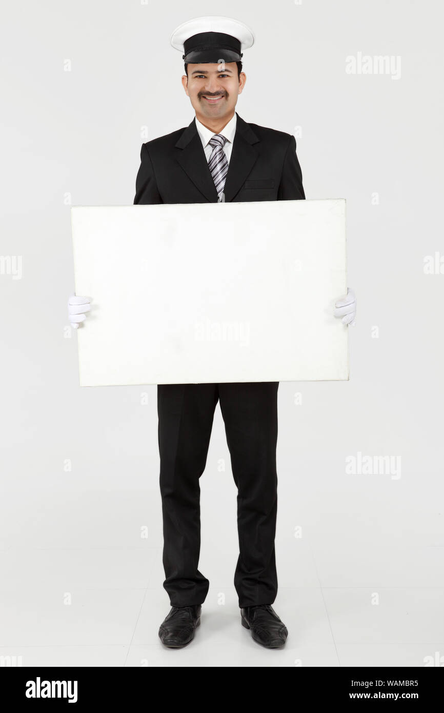 Man with placard full length hi-res stock photography and images - Alamy