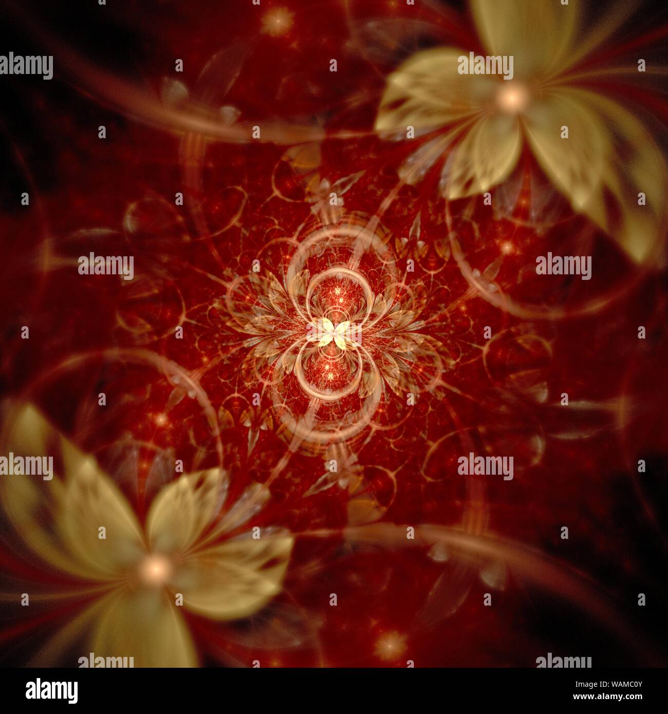 Dark red fractal flower focus, digital artwork Stock Photo - Alamy