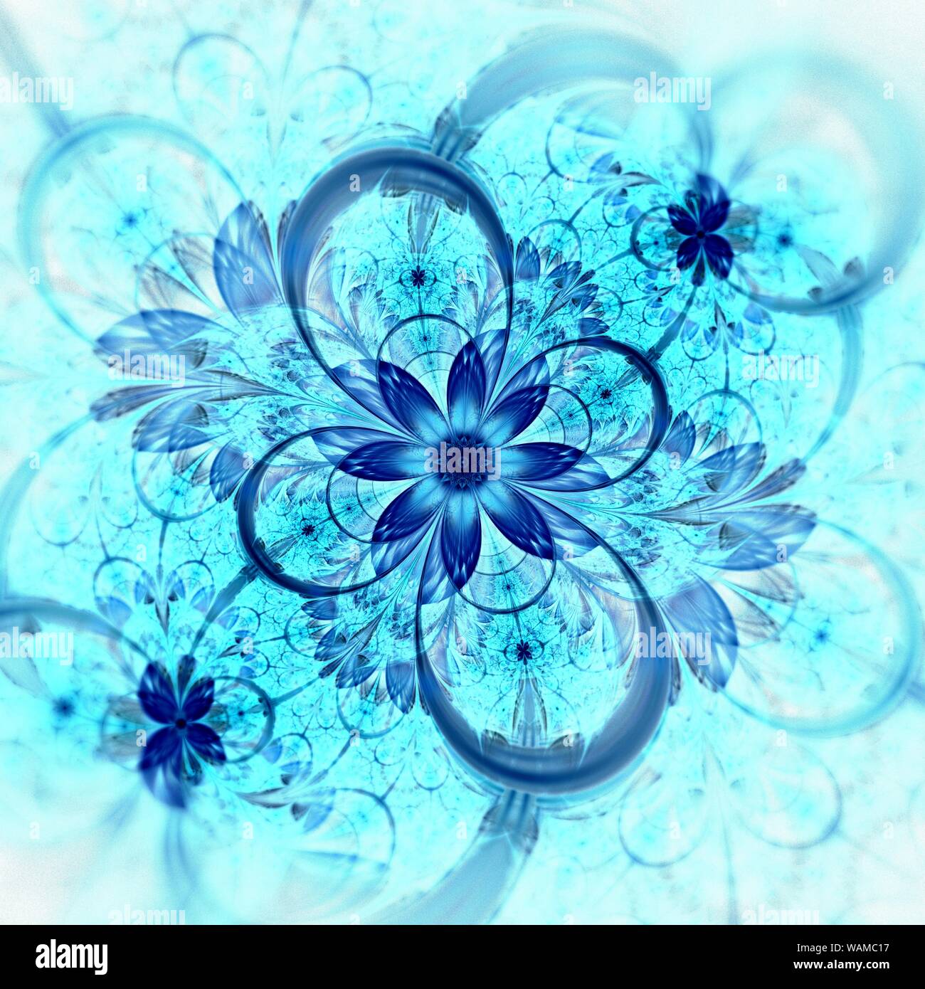 Dark blue fractal flower, digital artwork graphic Stock Photo - Alamy