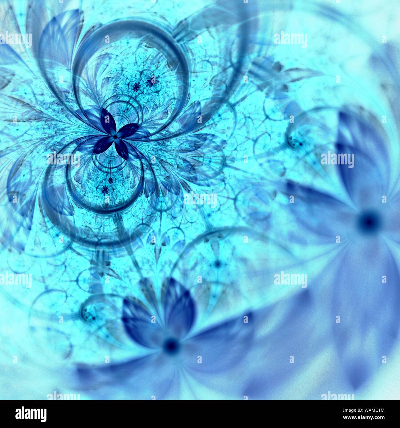 Dark blue fractal flower, digital artwork graphic Stock Photo - Alamy