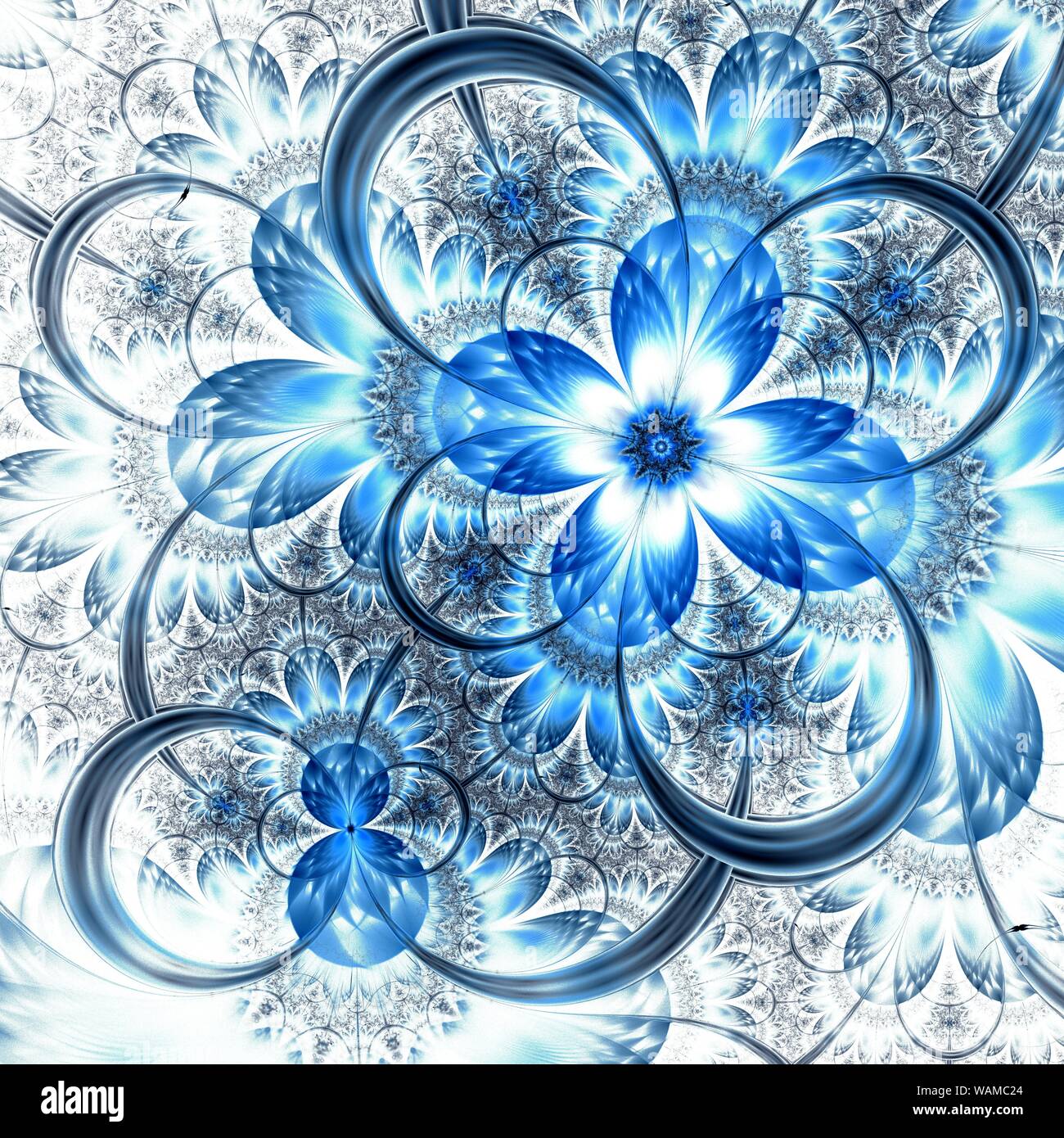 Dark blue fractal flower, digital artwork graphic Stock Photo - Alamy