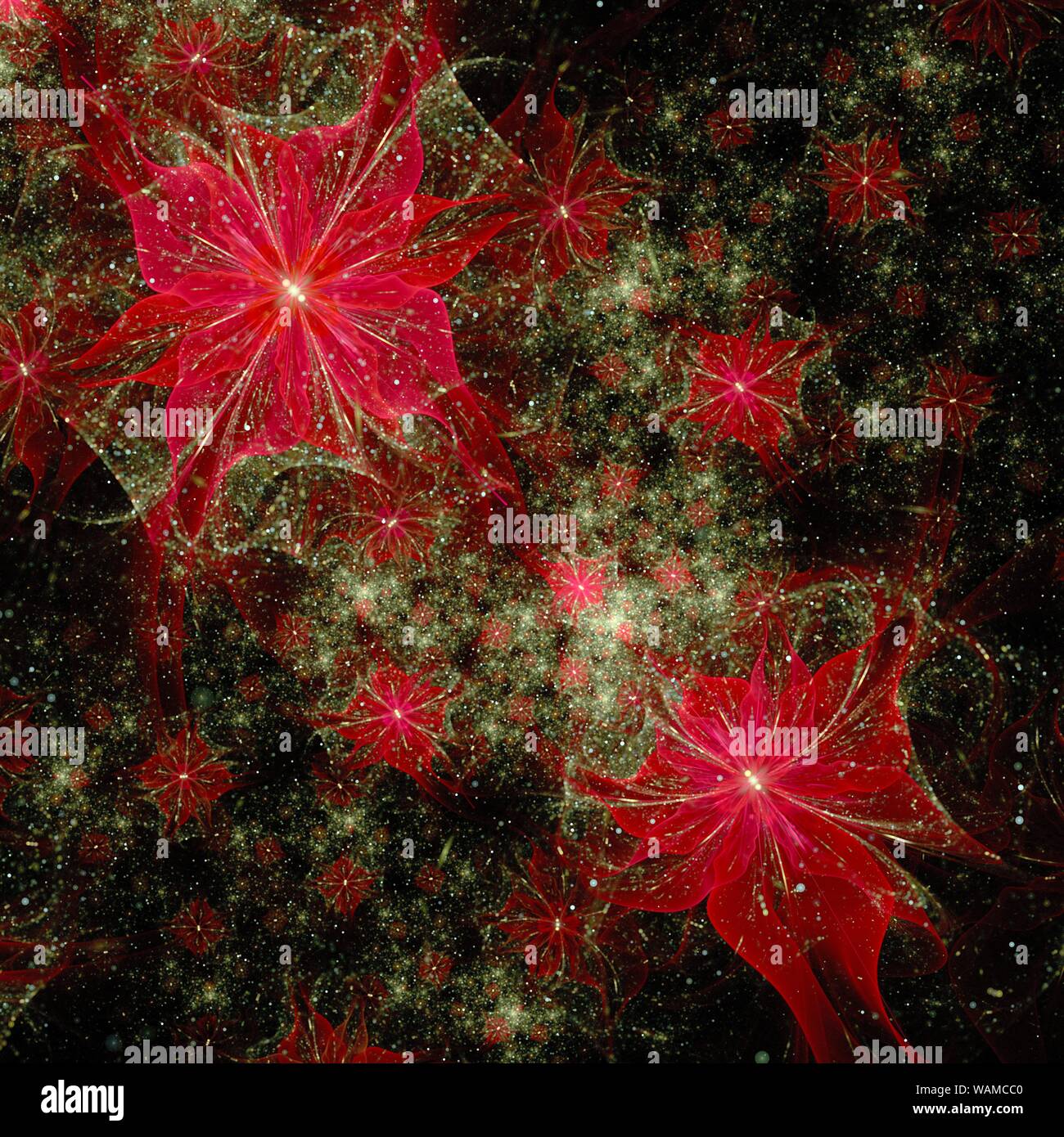 Dark red fractal flower, digital artwork graphic Stock Photo - Alamy
