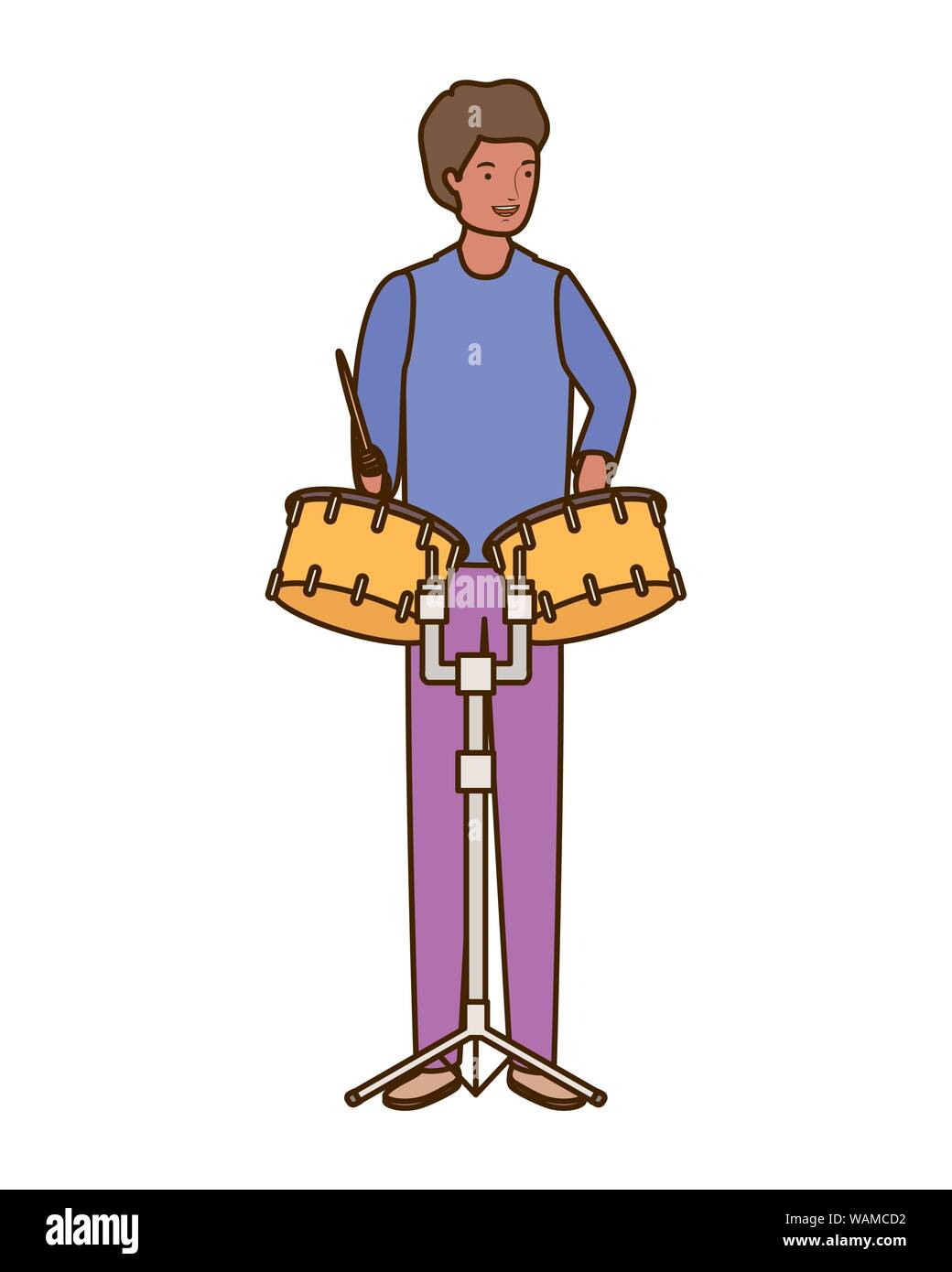 young man with timpani on white background Stock Vector Image & Art - Alamy