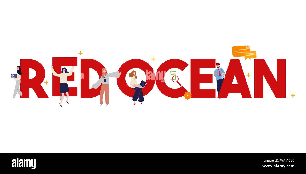 Red ocean strategy word business marketing solution for targeting ...