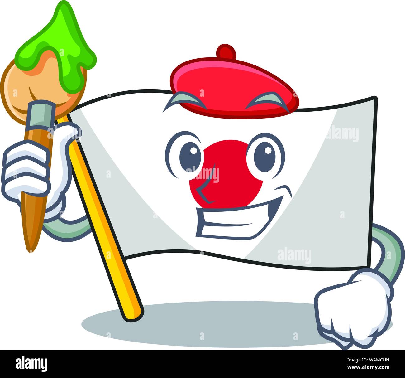 Artist Japan flag hoisted inside cartoon pole Stock Vector Image & Art ...